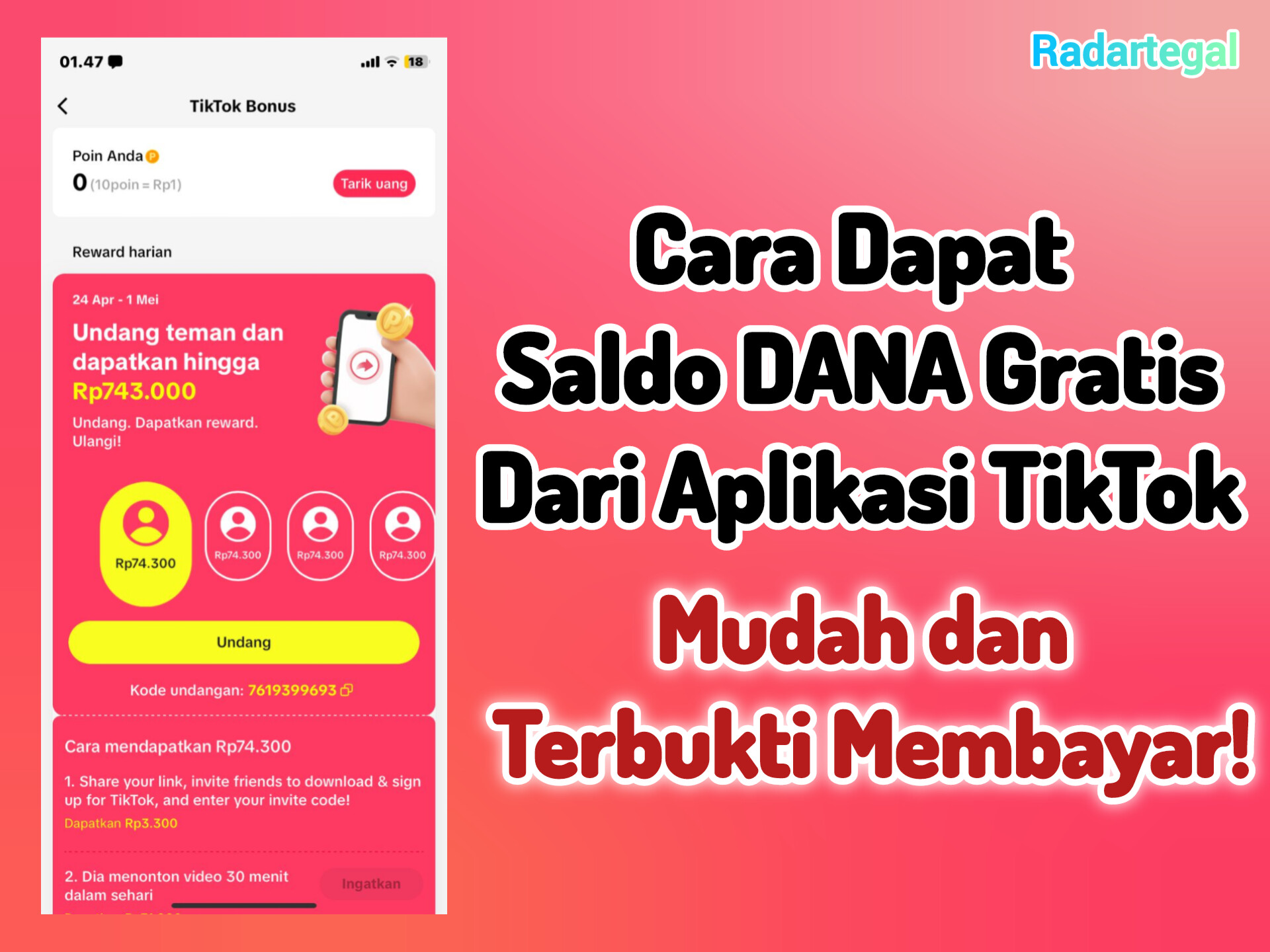 Raih Saldo DANA Gratis Rp74.000 dari TikTok Tanpa Modal! Ini Trik ...